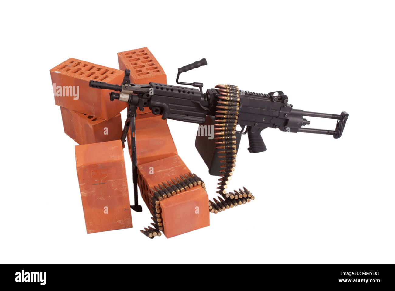 modern machine gun on position Stock Photo - Alamy