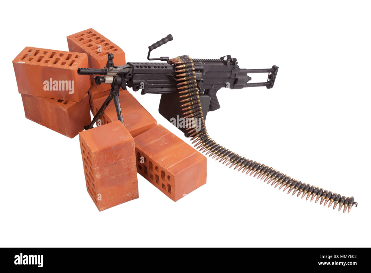 modern machine gun on position Stock Photo - Alamy