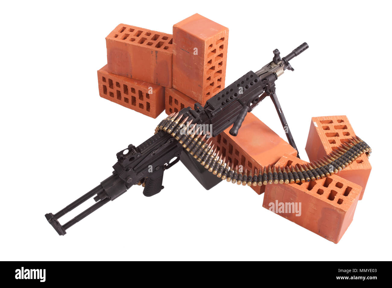 modern machine gun on position Stock Photo - Alamy
