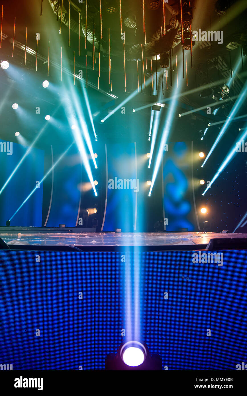 light rays on the stage. preparation for a concert Stock Photo - Alamy