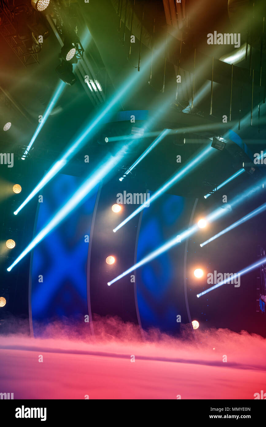 light rays on the stage. preparation for a concert Stock Photo - Alamy