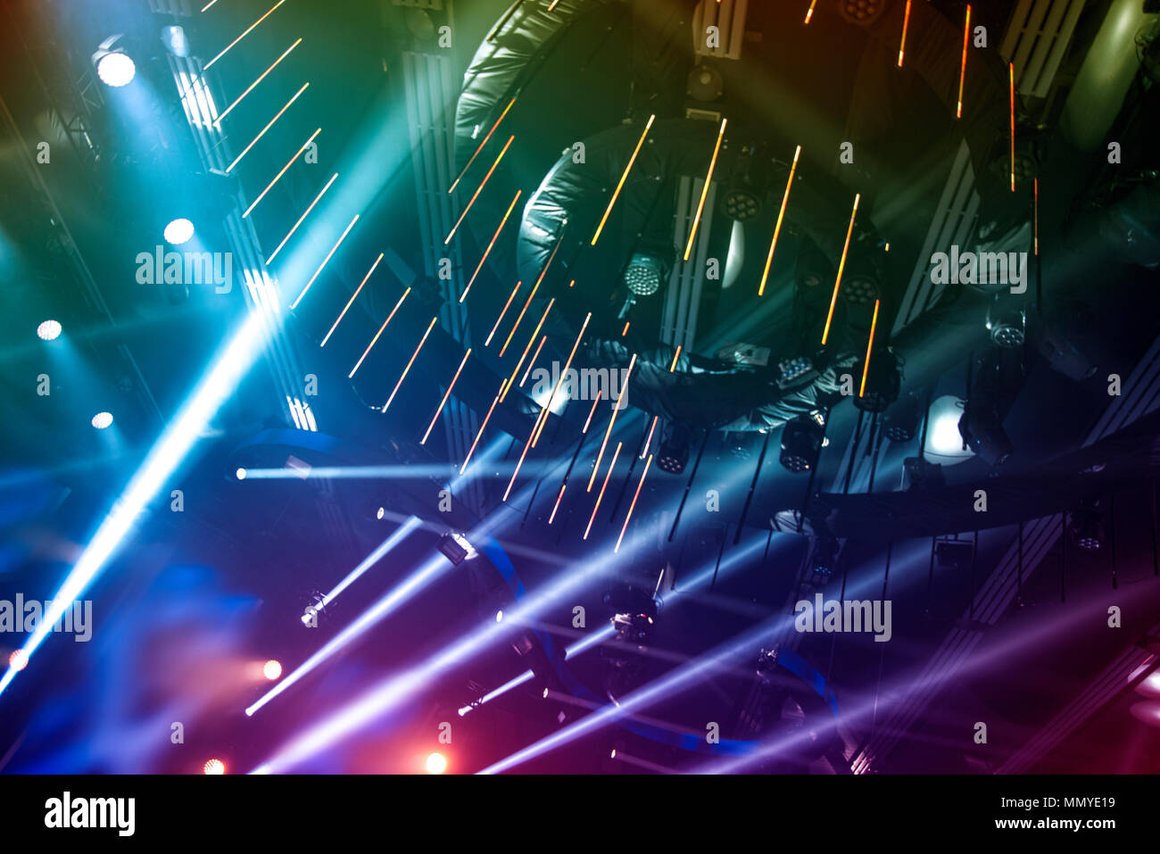 light rays on the stage. preparation for a concert Stock Photo - Alamy