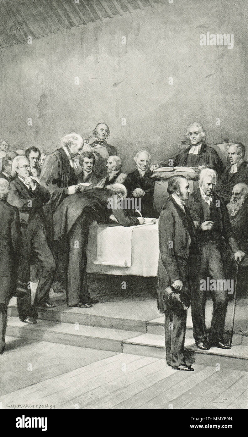 The signing of the deed of demission, Tanfield Hall at Canonmills, On ...