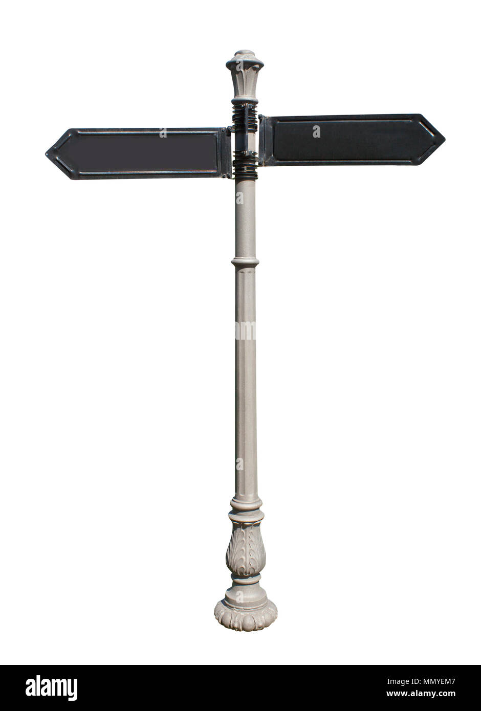 metal sign with arrows for directions isolated on white Stock Photo - Alamy