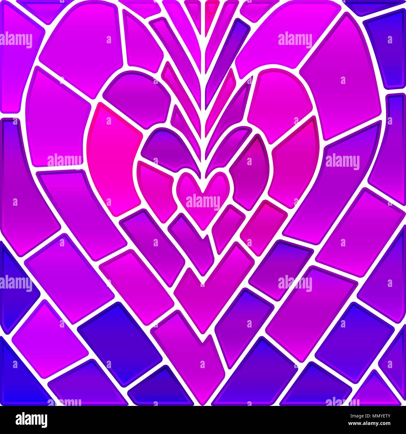 abstract vector stained-glass mosaic background - purple heart Stock ...