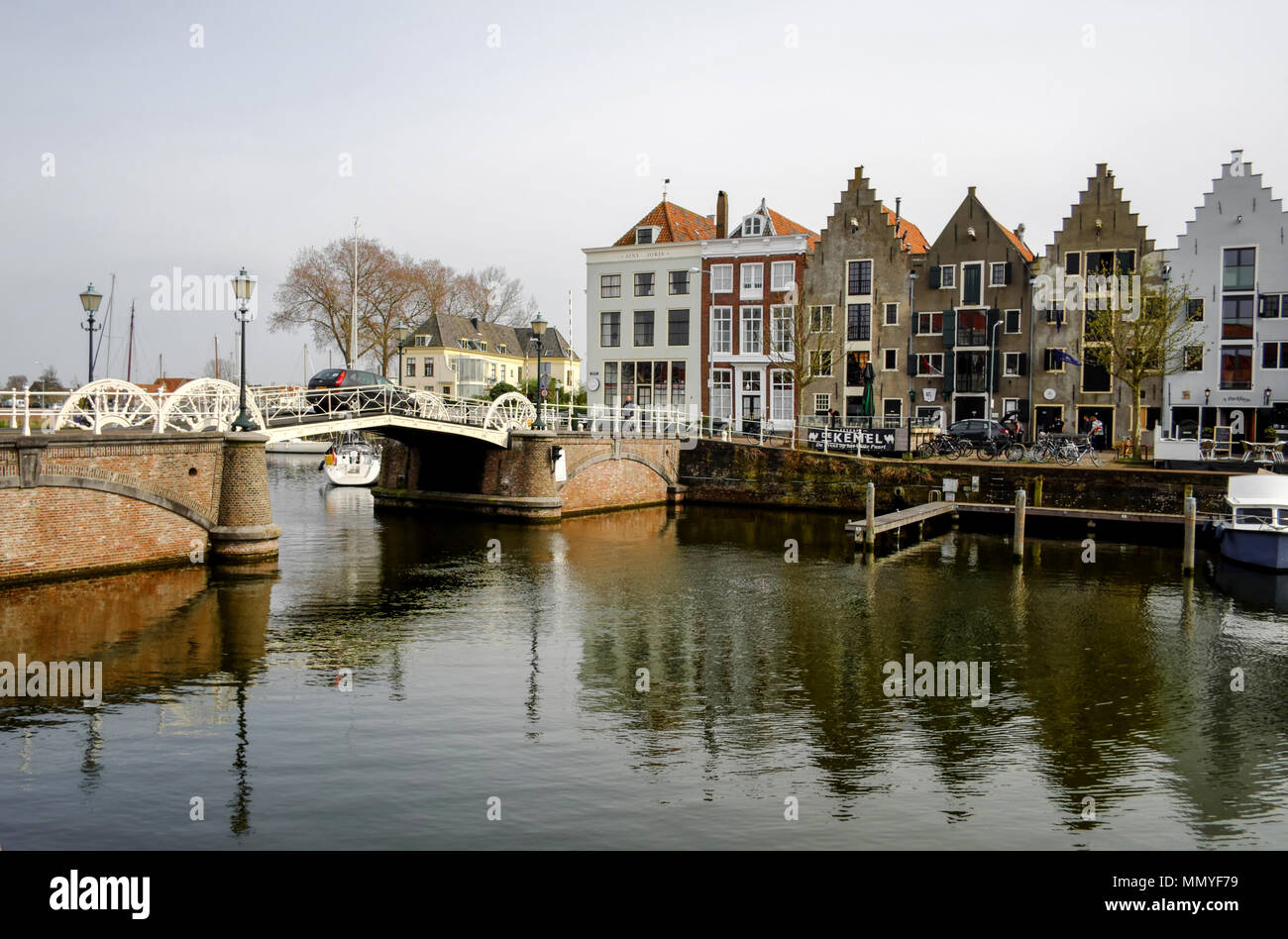 View on the nailbridge in the historic city middelburg Stock Photo - Alamy