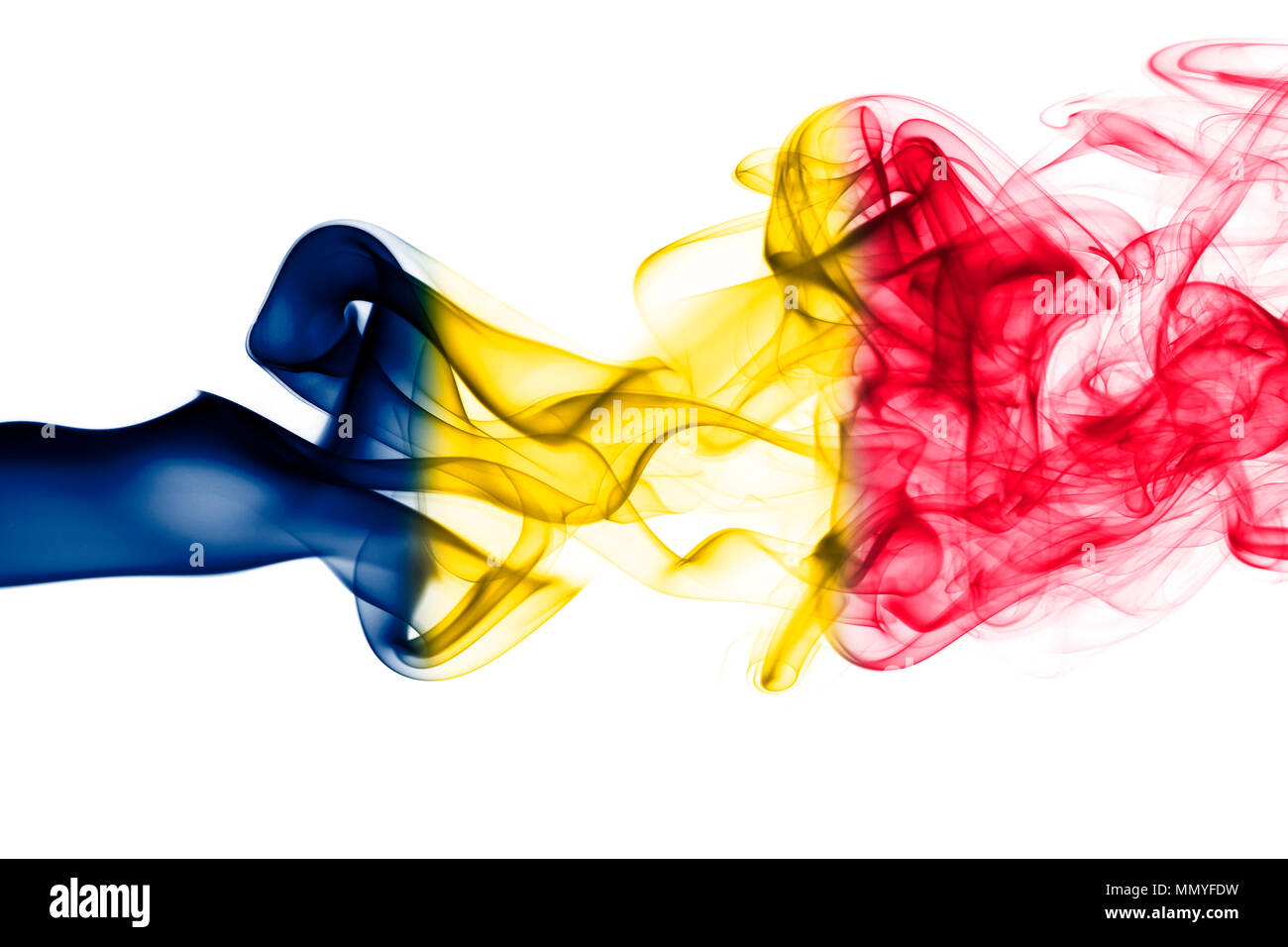 Chad smoke flag Stock Photo - Alamy