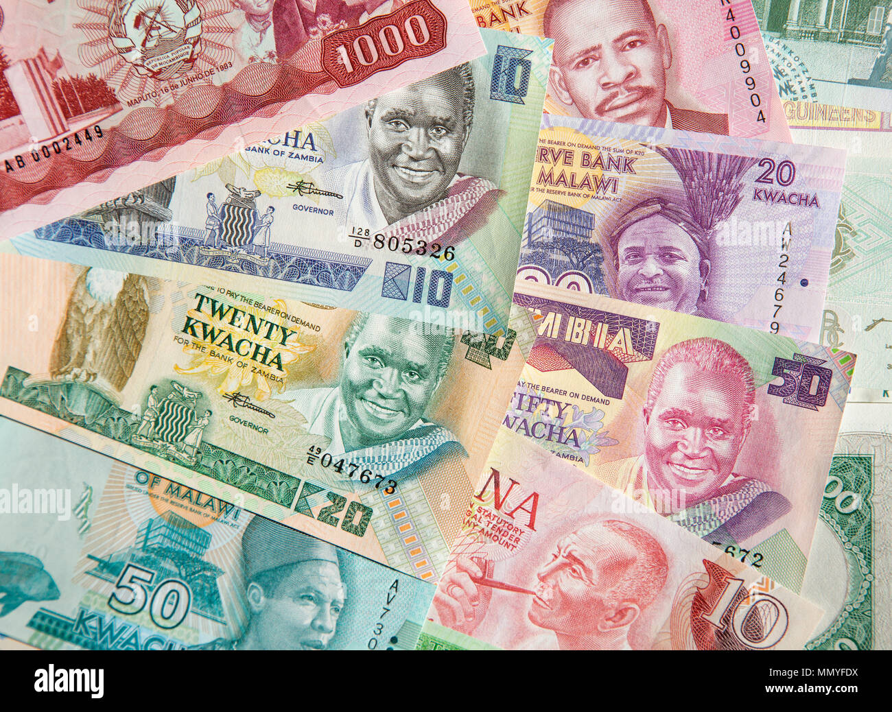 Variety of the African banknotes Stock Photo - Alamy