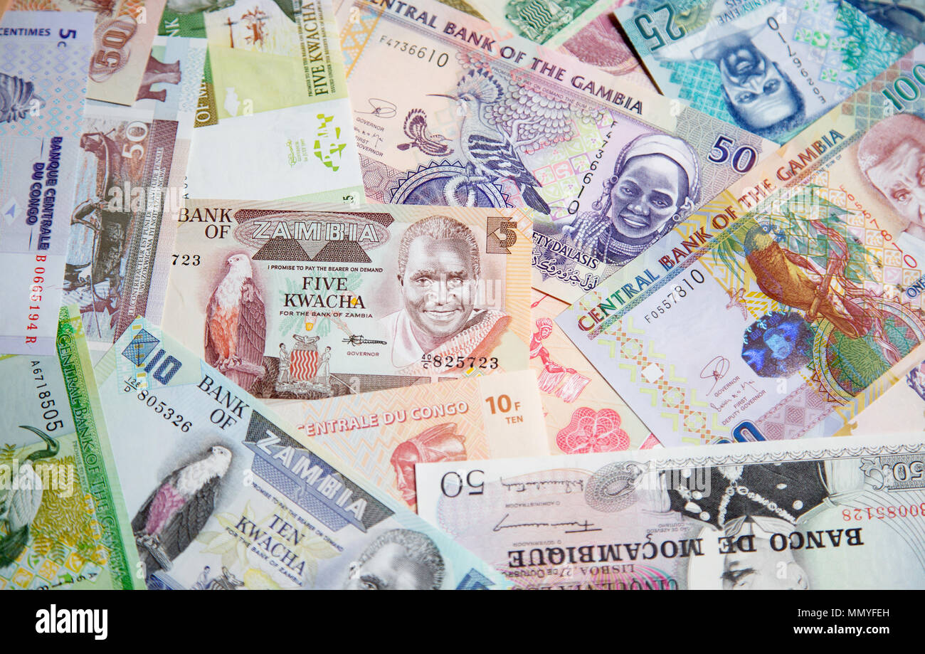 Variety of the African banknotes Stock Photo - Alamy