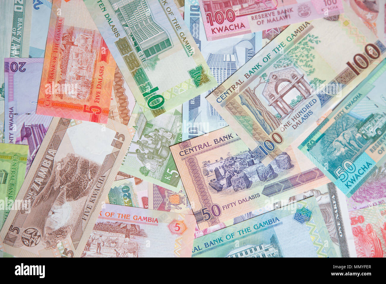 Variety of the African banknotes Stock Photo - Alamy