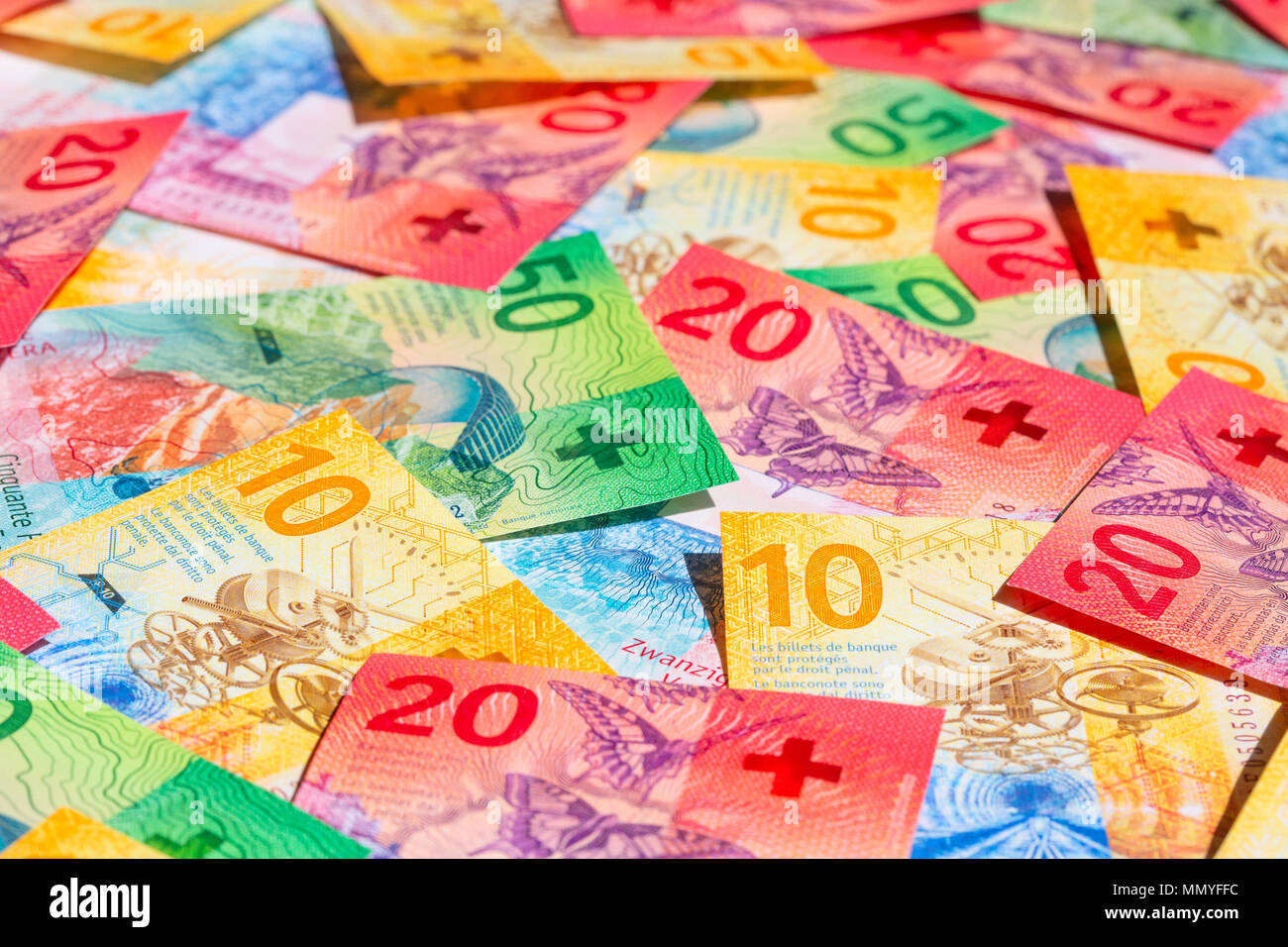 Collection of the new swiss banknotes (issued in 2017 Stock Photo - Alamy