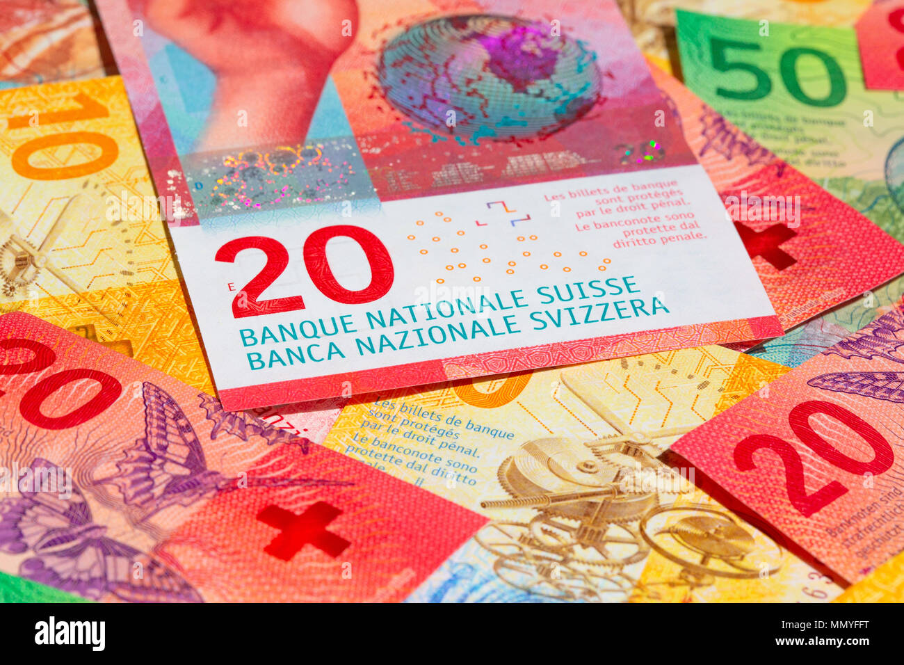 Collection of the new swiss banknotes (issued in 2017 Stock Photo - Alamy