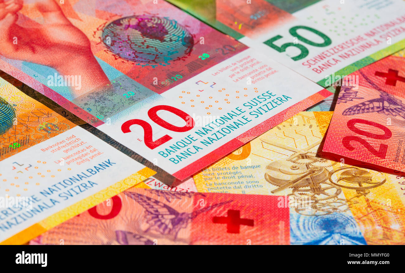 Collection of the new swiss banknotes (issued in 2017 Stock Photo - Alamy