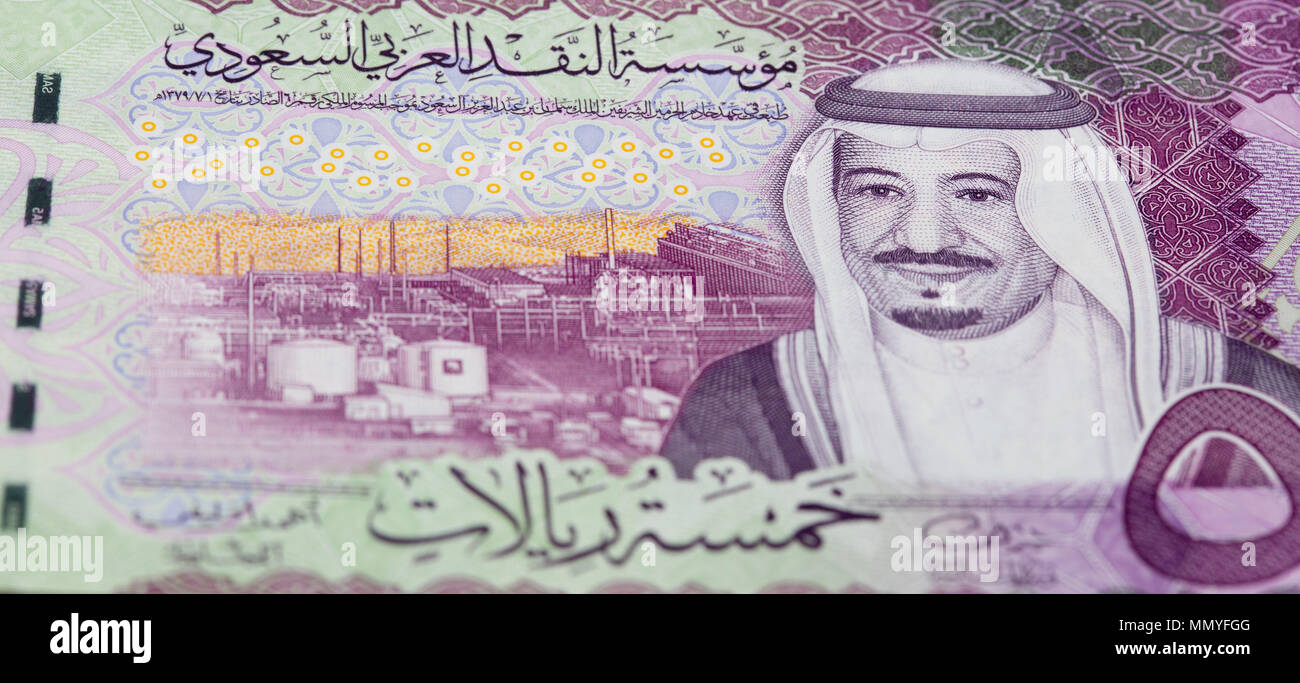 Collection of Saudi Arabia Riyal banknotes Stock Photo - Alamy