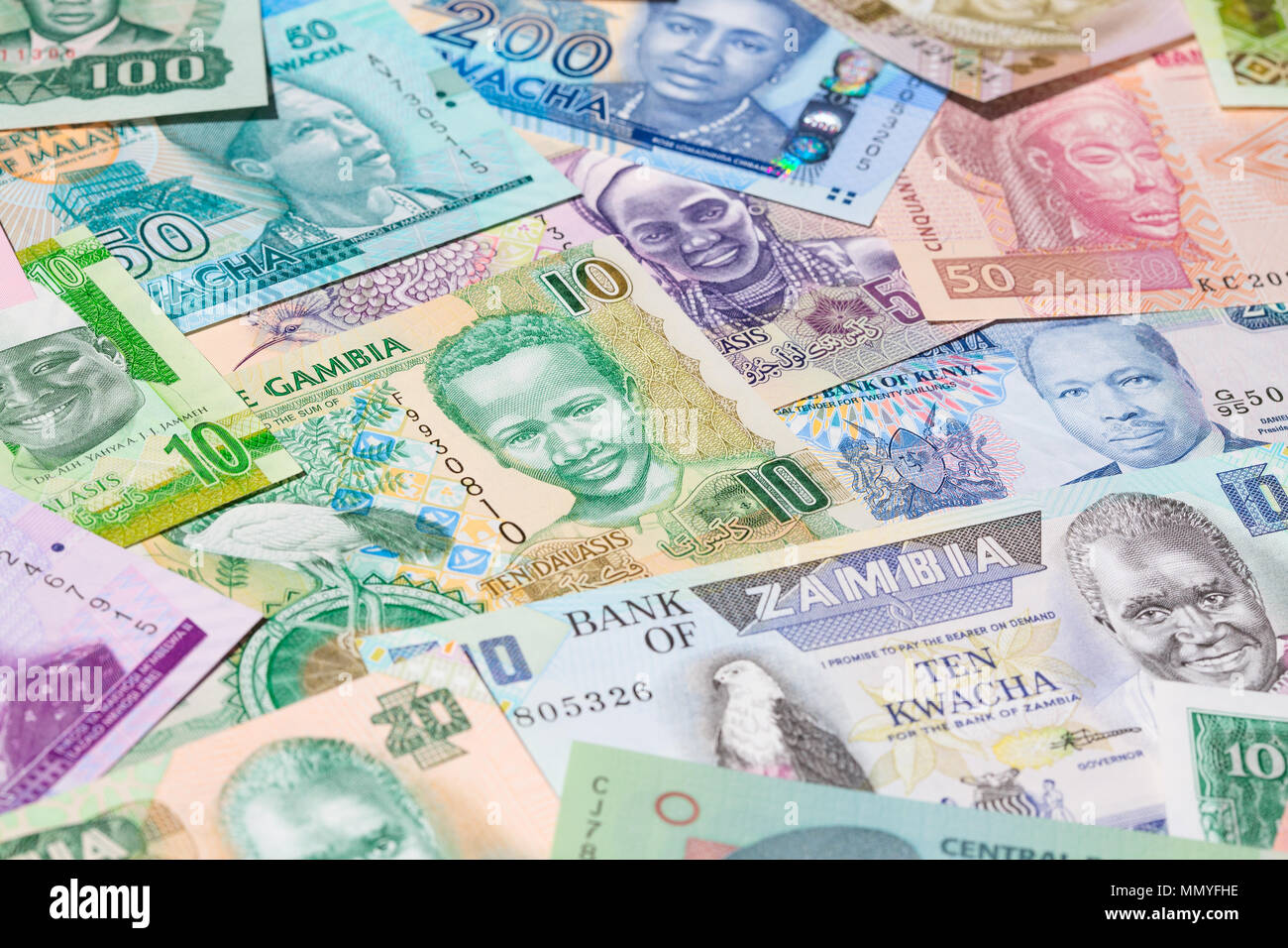 Variety of the African banknotes Stock Photo - Alamy