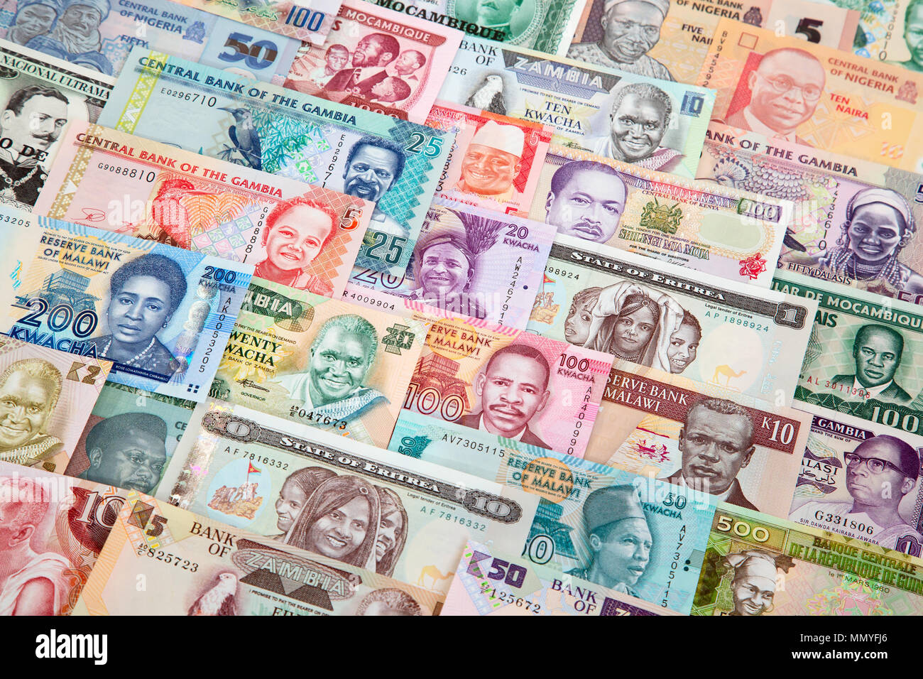 Variety of the African banknotes Stock Photo - Alamy
