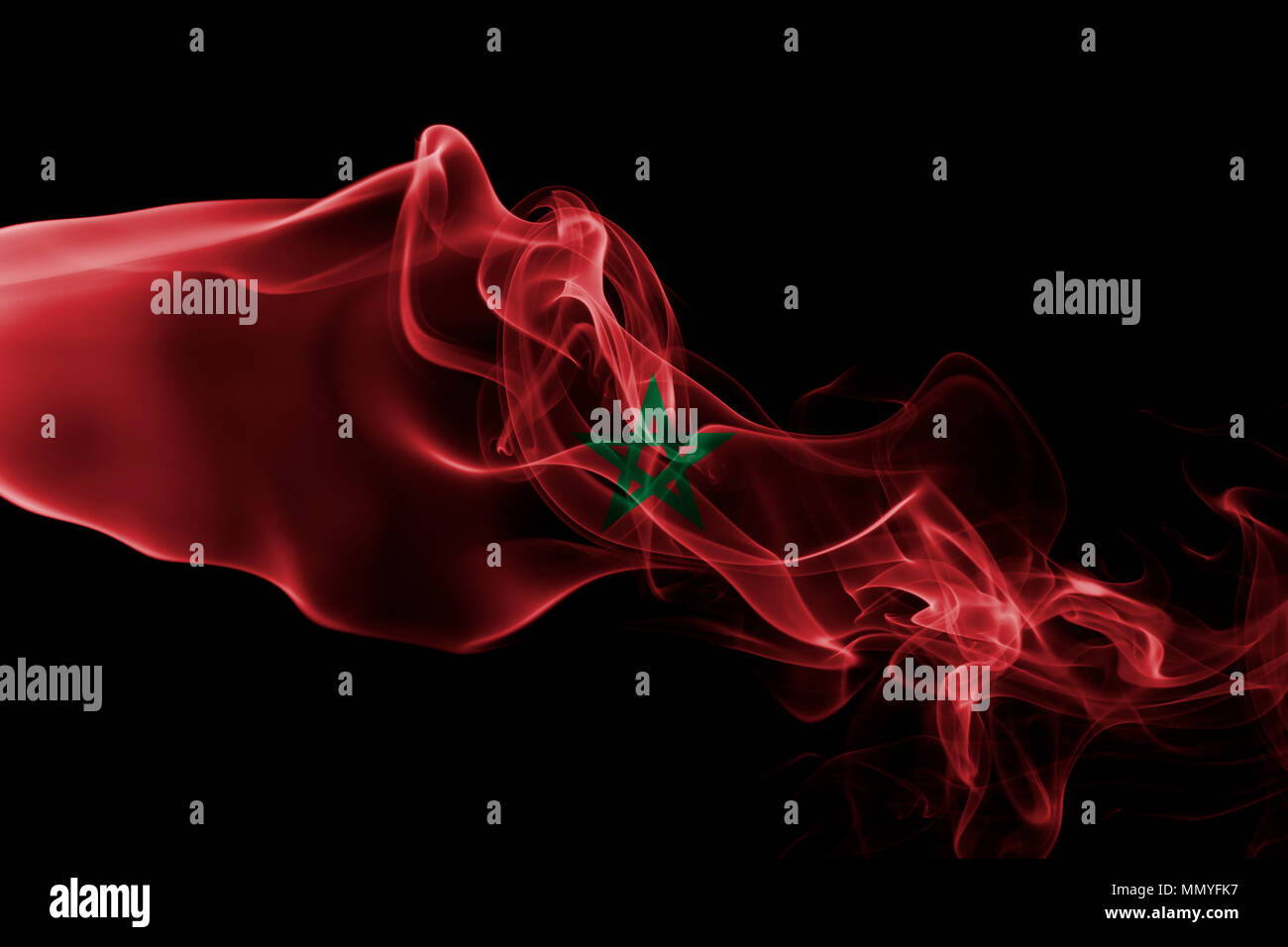 Morocco smoke flag Stock Photo - Alamy