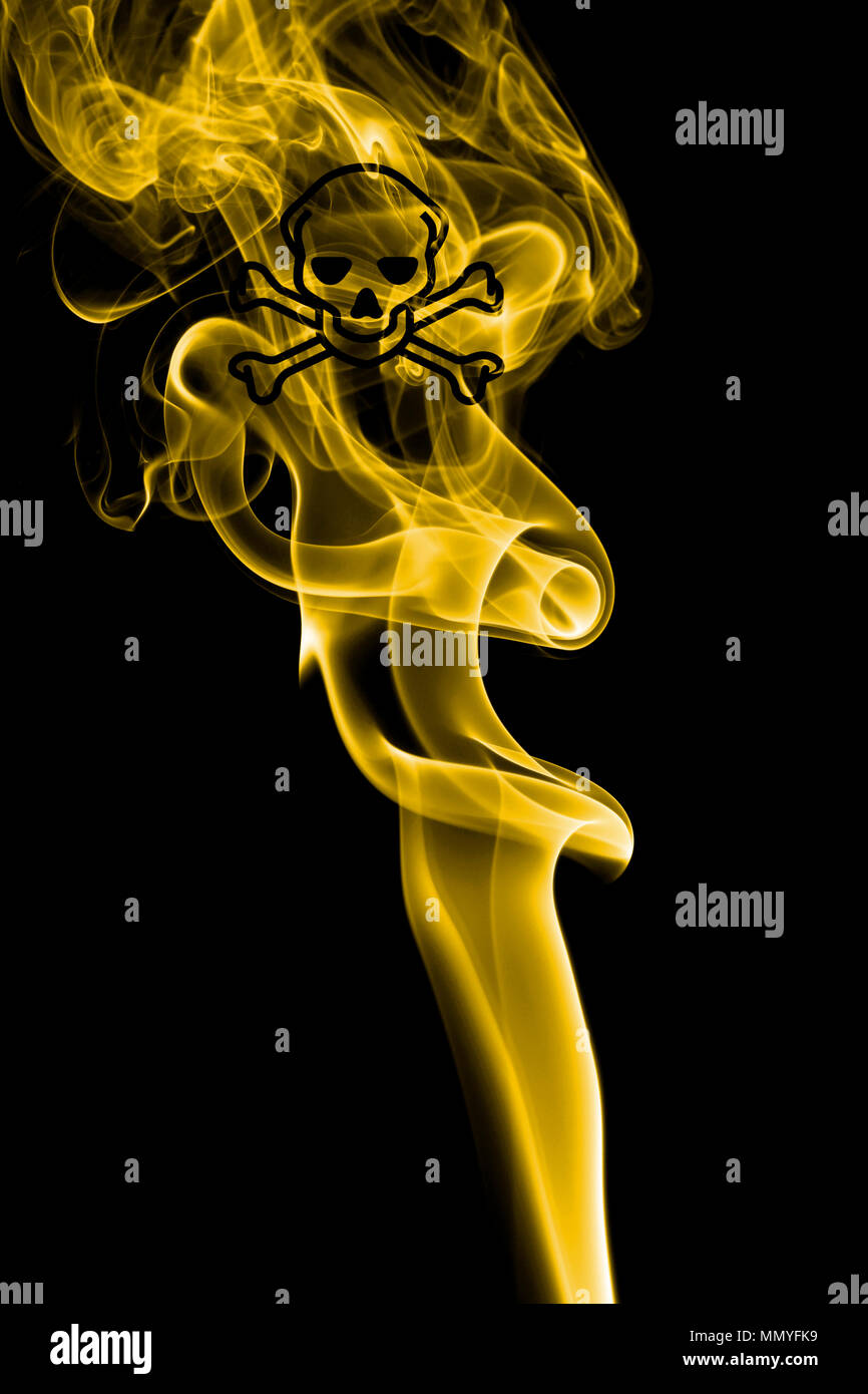 Poison smoke sign flag Stock Photo - Alamy