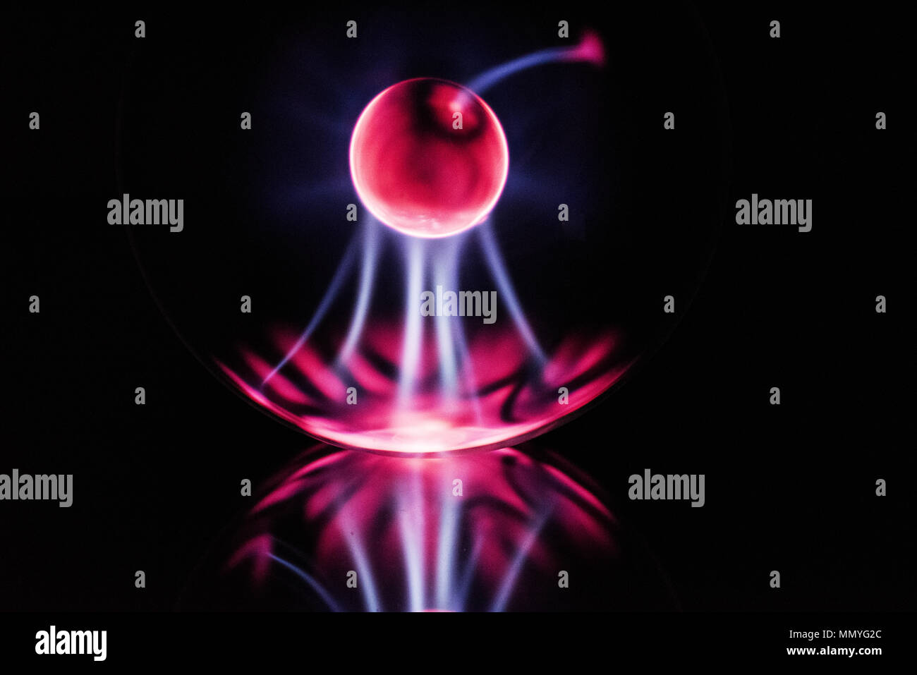 Electricity fire-ball. Abstract photo of electric waves. Static ...