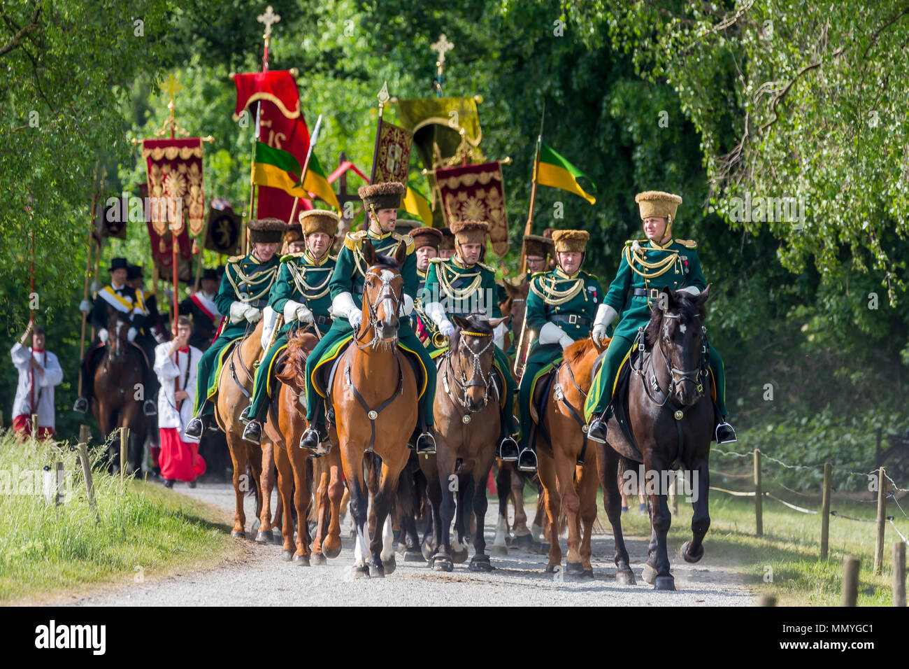 Blutritt, Weingarten, Germany, with 2500 horses, in honor of a blood ...