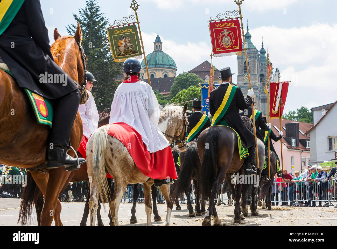 Blutritt, Weingarten, Germany, with 2500 horses, in honor of a blood ...