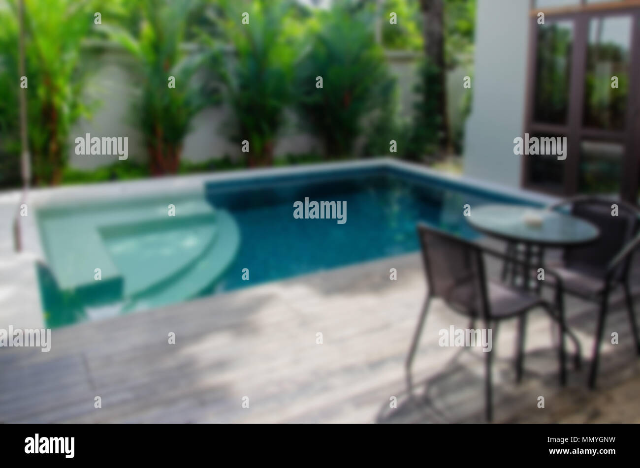 blurred swimming pool beautiful in tropical resort for background Stock ...