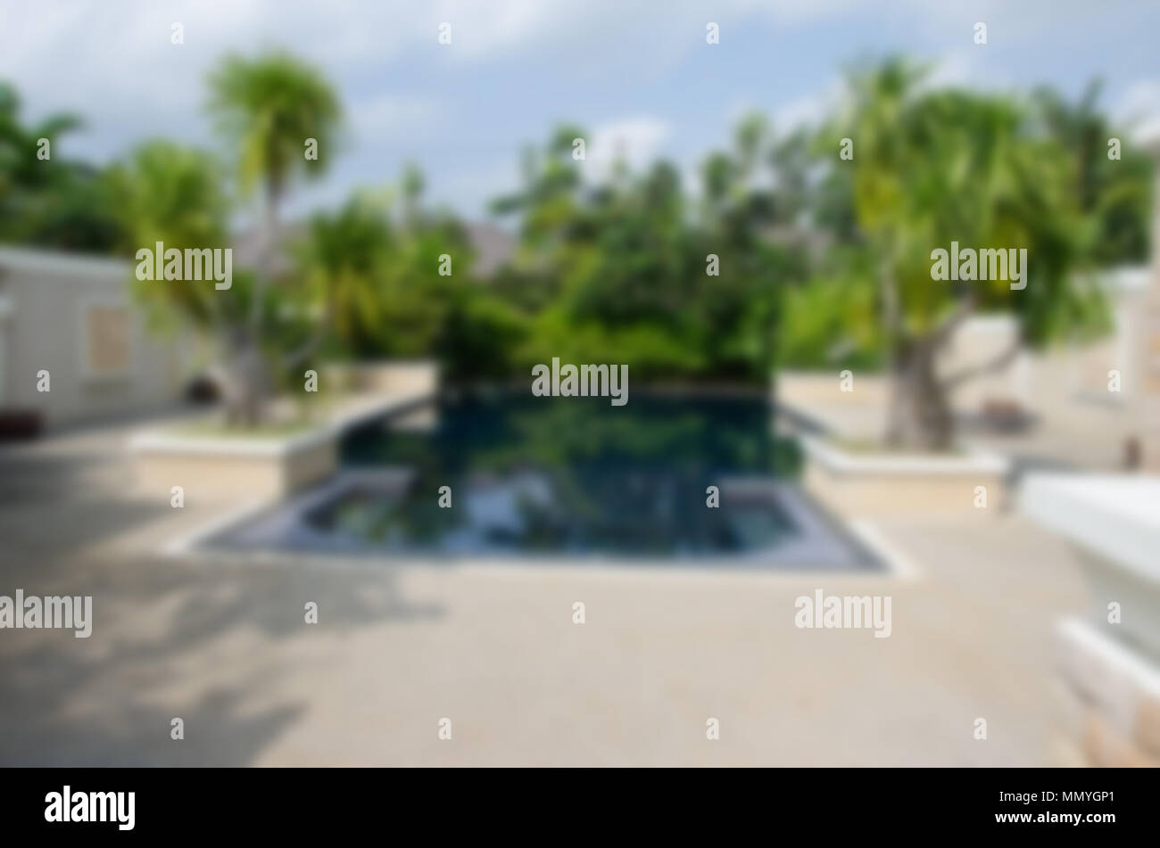 blurred swimming pool beautiful in tropical resort for background Stock ...