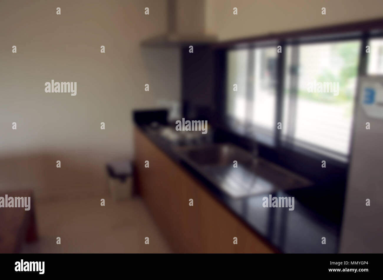 Abstract Blur Kitchen Interior Stock Photo - Alamy