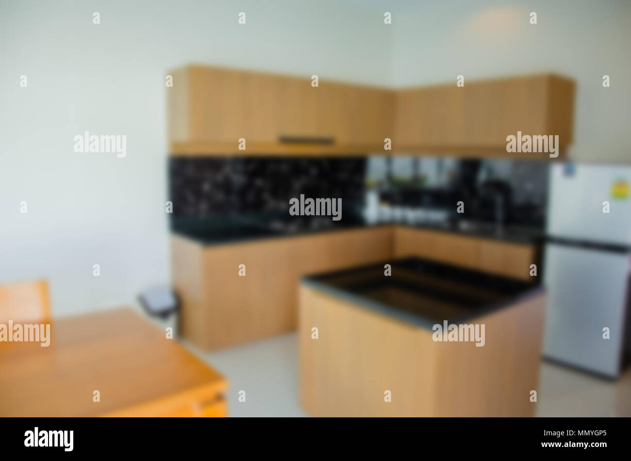 Abstract Blur Kitchen Interior Stock Photo - Alamy
