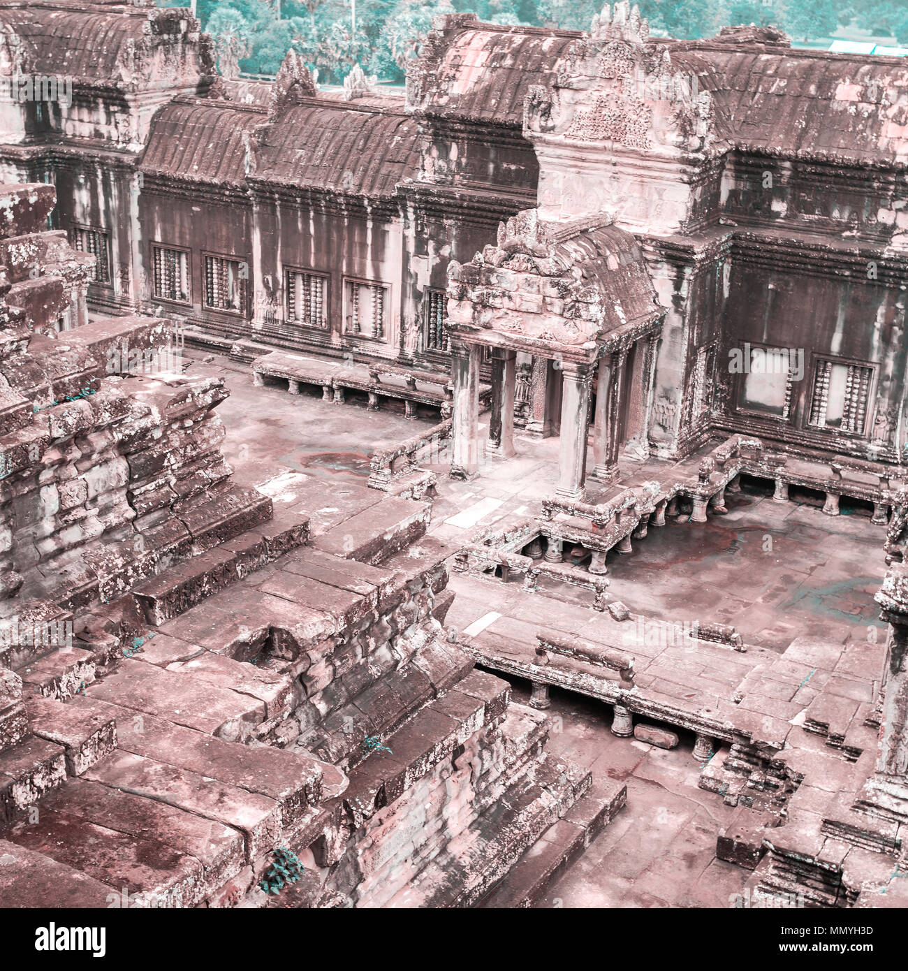 Angkor Wat temple. View from inside the temple Stock Photo - Alamy