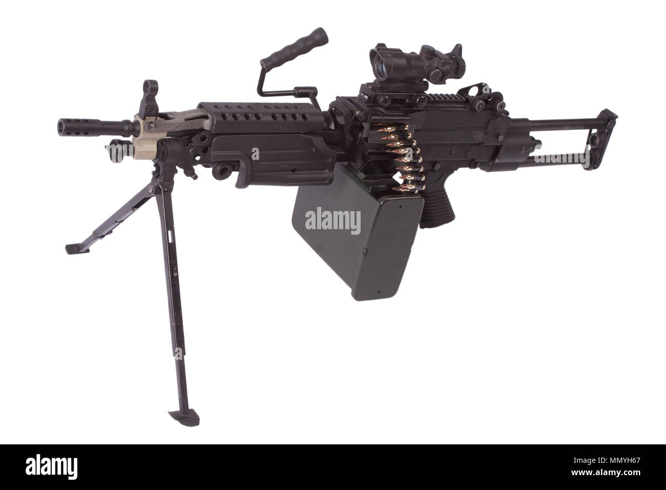 M249 machine gun isolated on white Stock Photo - Alamy