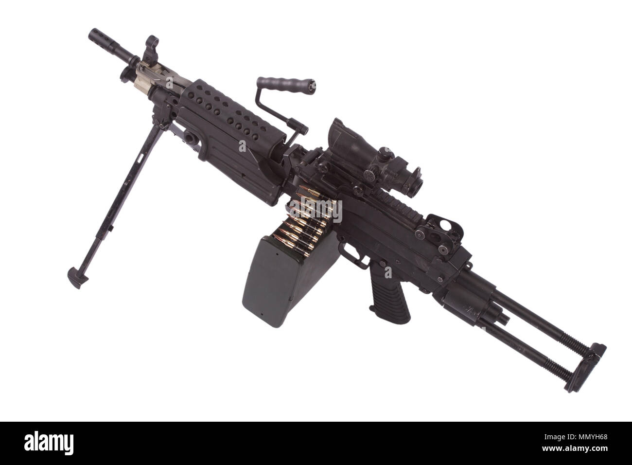 M249 machine gun isolated on white Stock Photo - Alamy