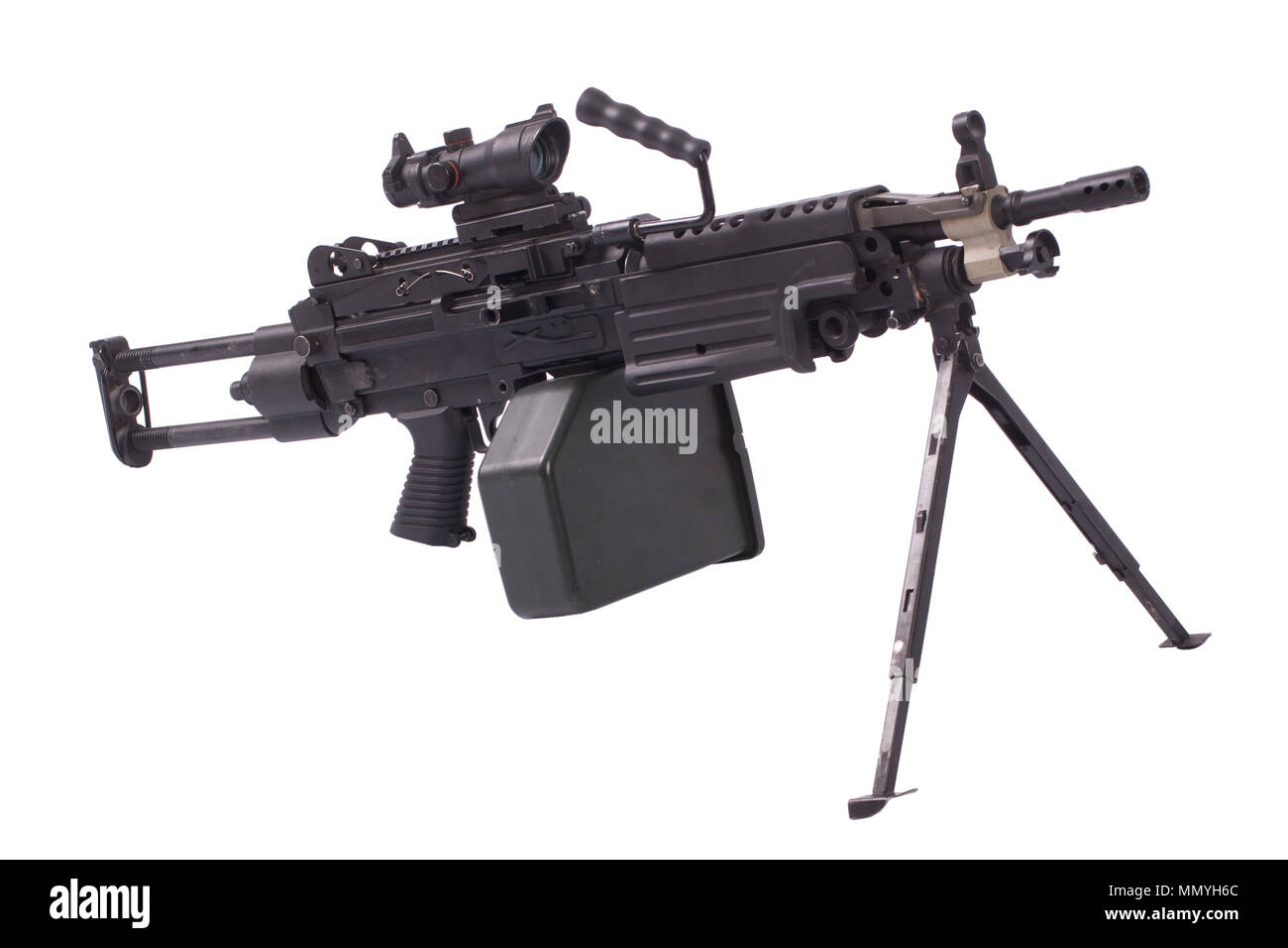 M249 machine gun isolated on white Stock Photo - Alamy