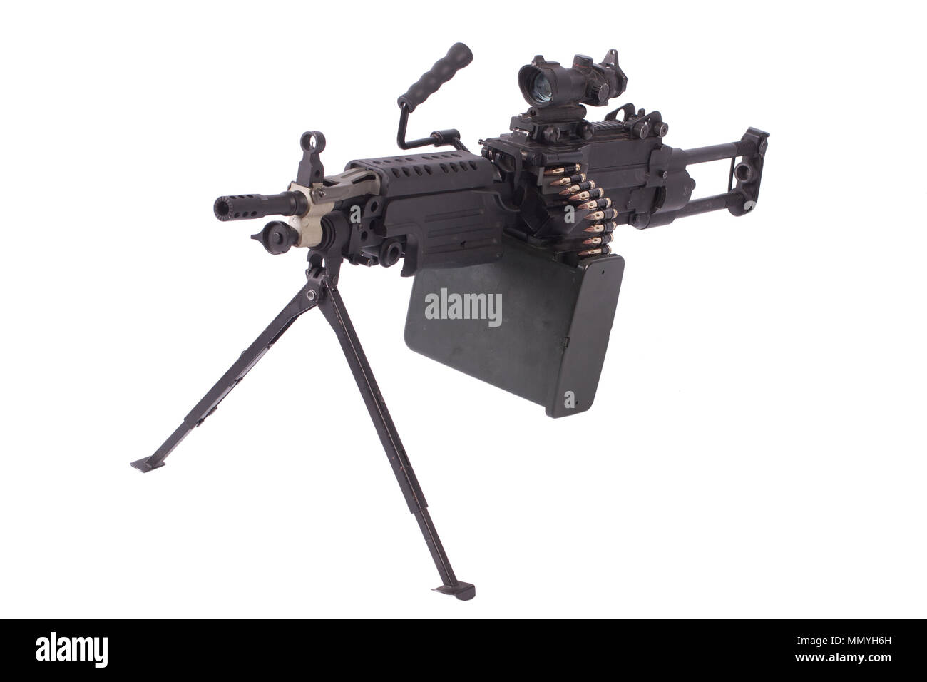 M249 machine gun isolated on white Stock Photo - Alamy