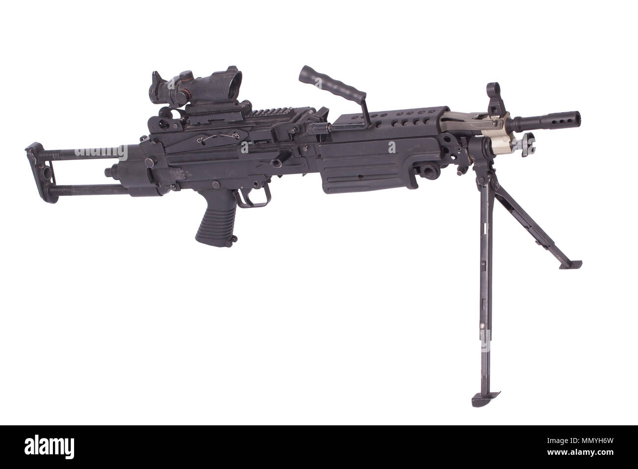M249 machine gun isolated on white Stock Photo - Alamy