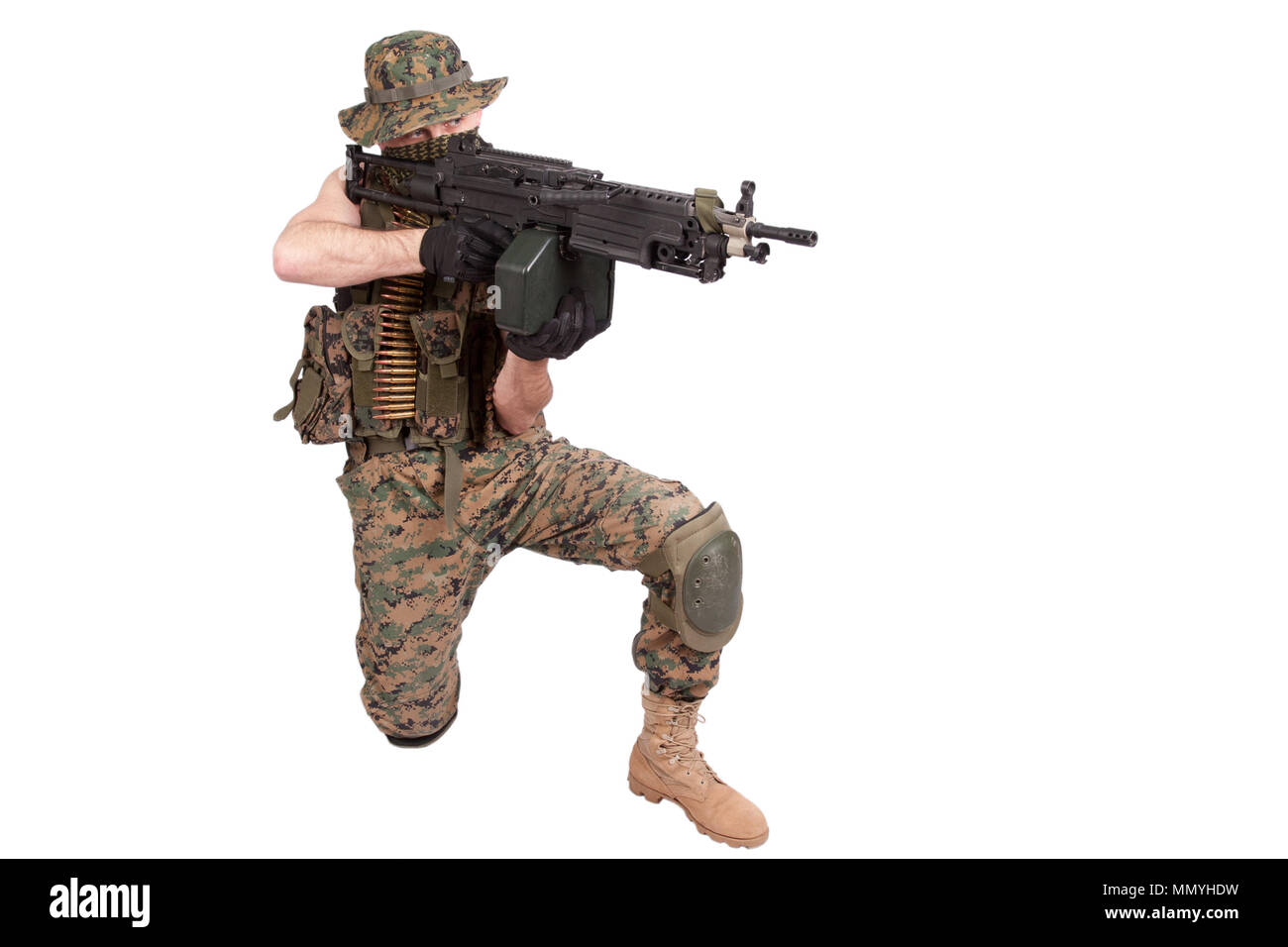 US MARINES with M249 machine gun Stock Photo - Alamy