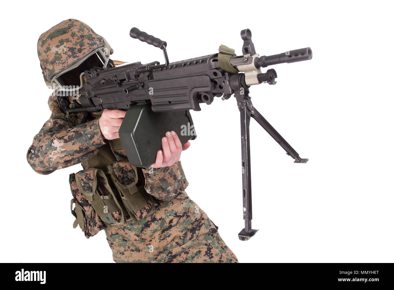 US MARINES with M249 machine gun Stock Photo - Alamy