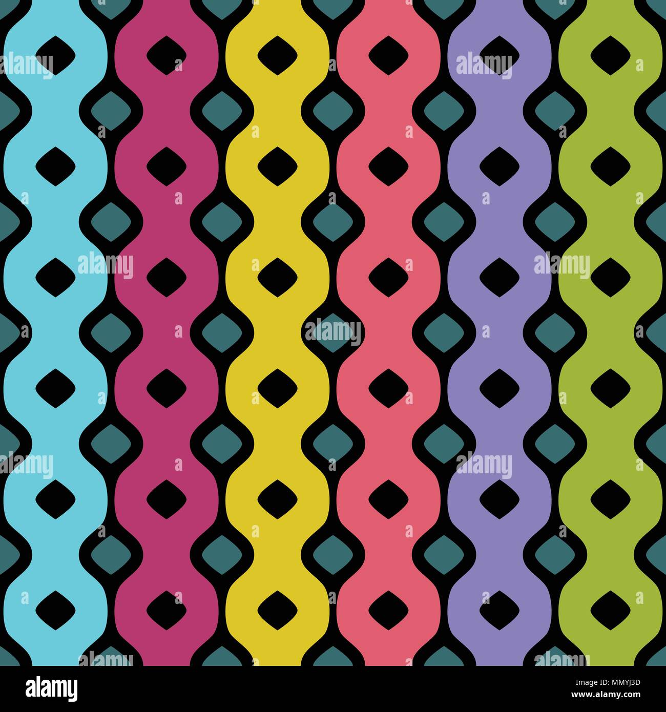 Vector seamless pattern. Abstract geometric background of colored bands ...
