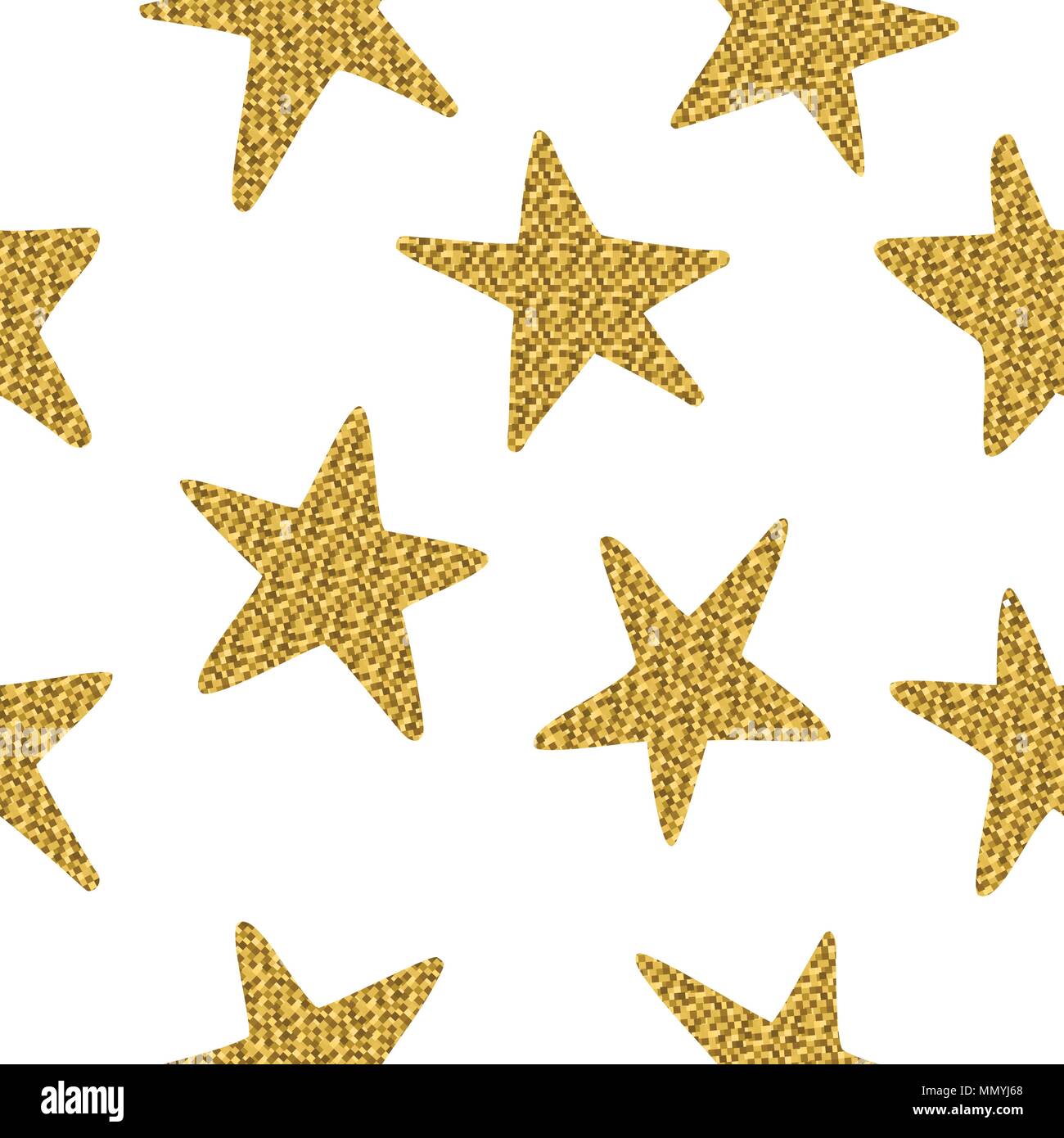 Seamless pattern with golden stars isolated on a white background Stock ...