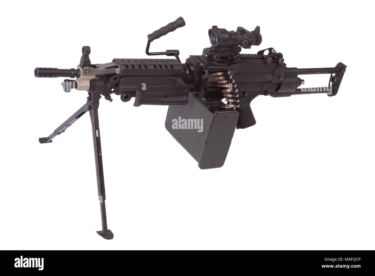 M249 machine gun isolated on white Stock Photo - Alamy