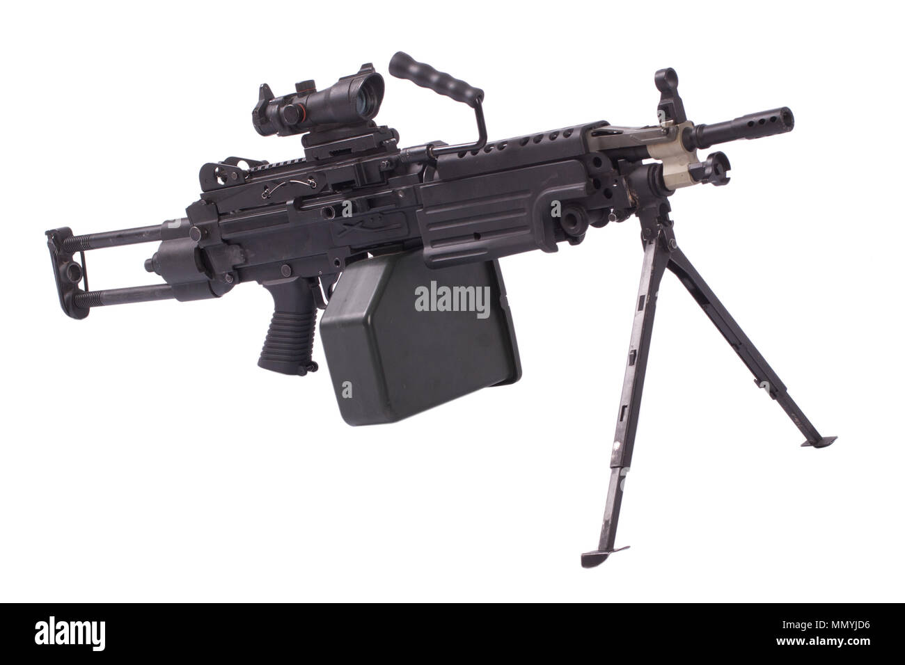 M249 machine gun isolated on white Stock Photo - Alamy