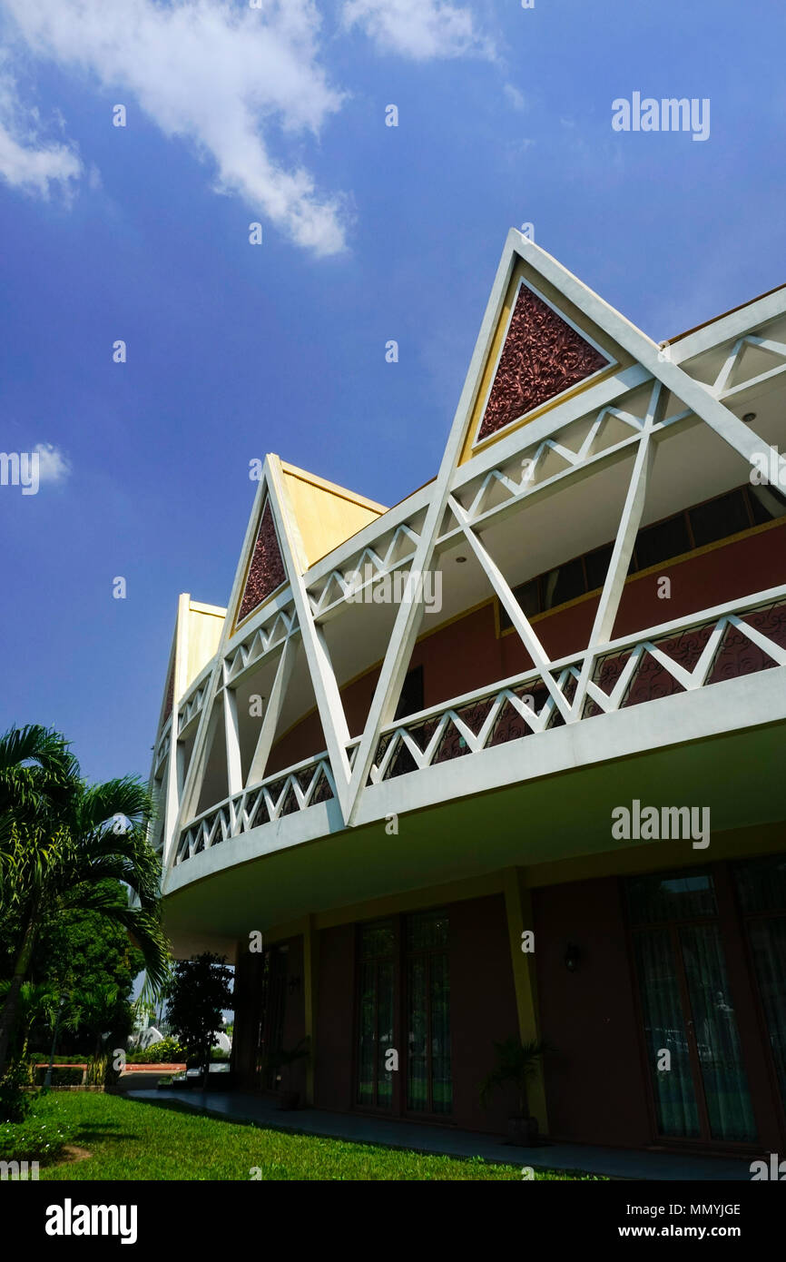 Chaktomuk Conference Hall, Phnom Penh, Cambodia. Located on the Tonle ...