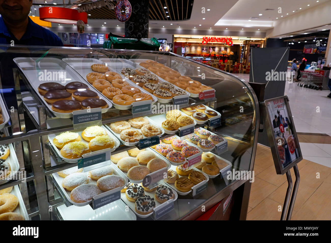 Krispy Kreme in the food court at Aeon Mall, Phnom Pehn, Cambodia Stock ...