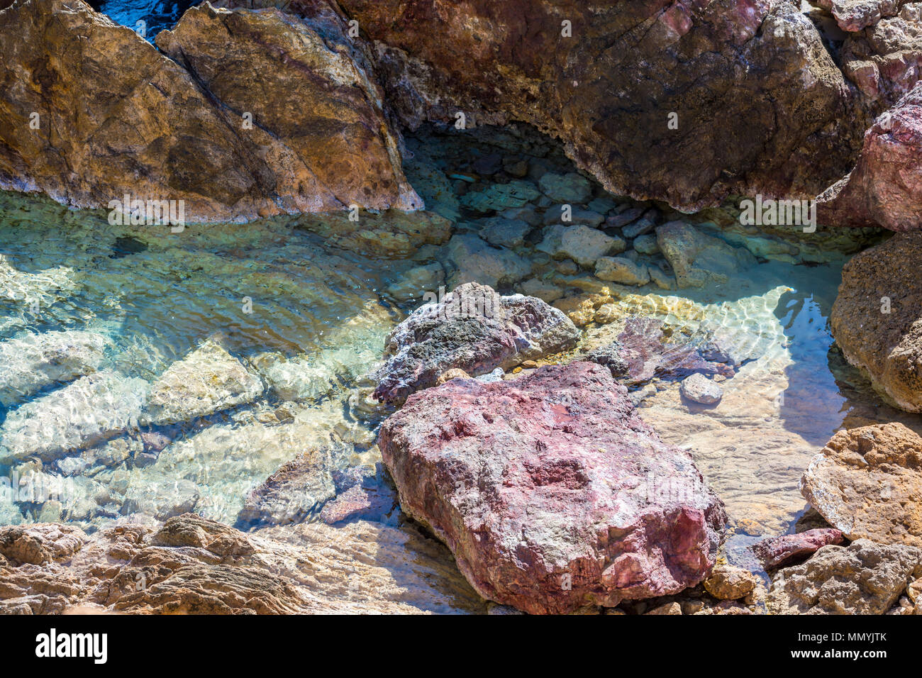 Toiny coast natural tidal pools in st barts Stock Photo - Alamy