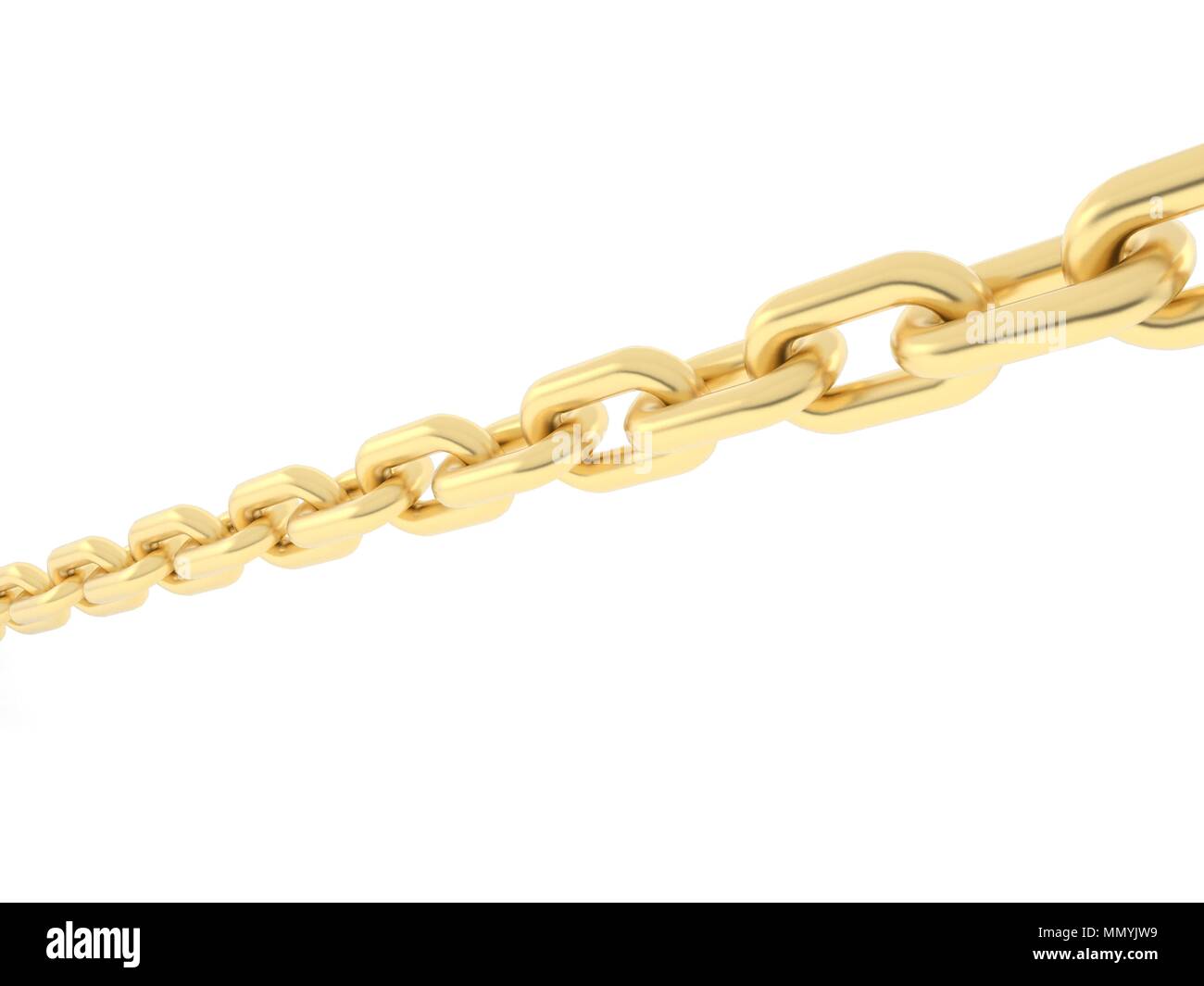Gold chain on a white background. 3d rendering Stock Photo - Alamy