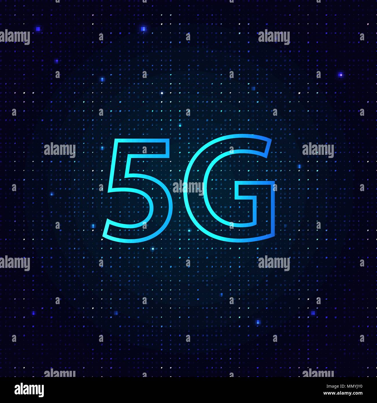 5G standard of modern signal transmission technology. Vector ...