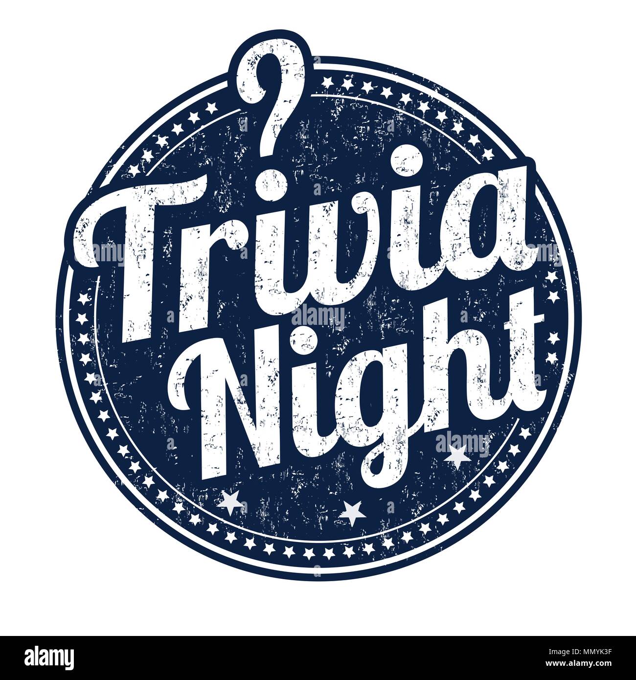 Trivia night grunge rubber stamp on white background, vector ...