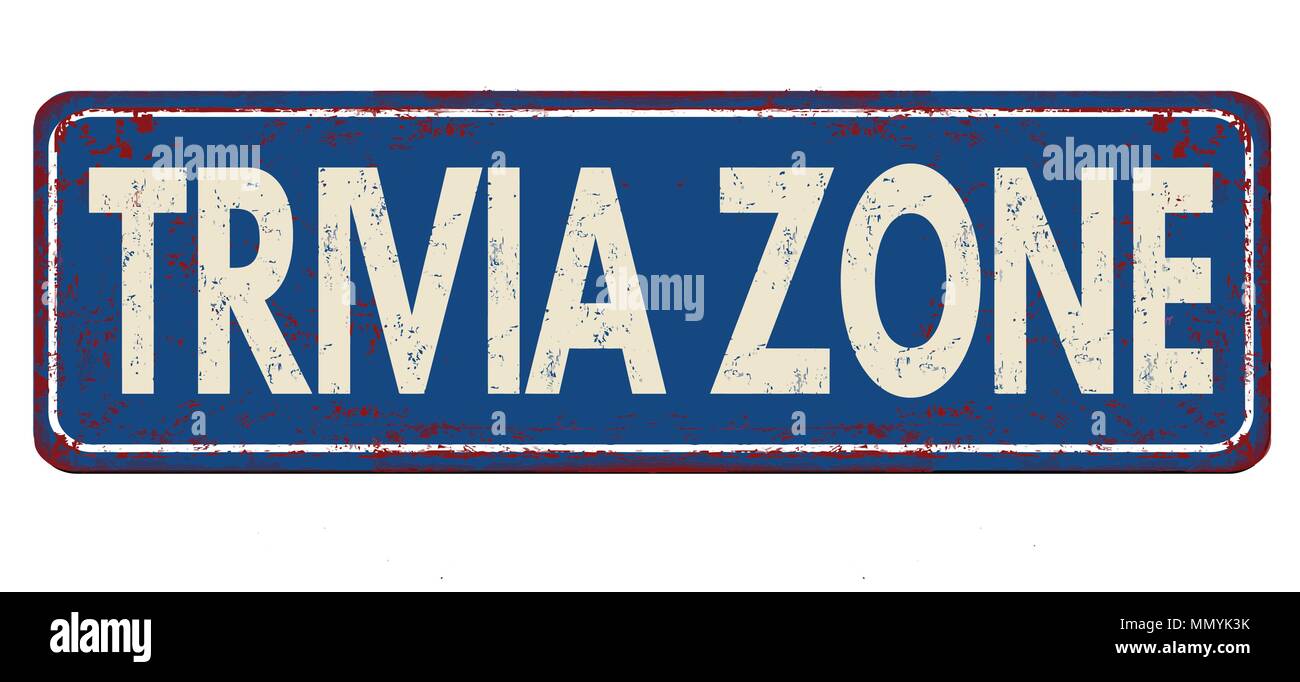 Trivia zone vintage rusty metal sign on a white background, vector ...