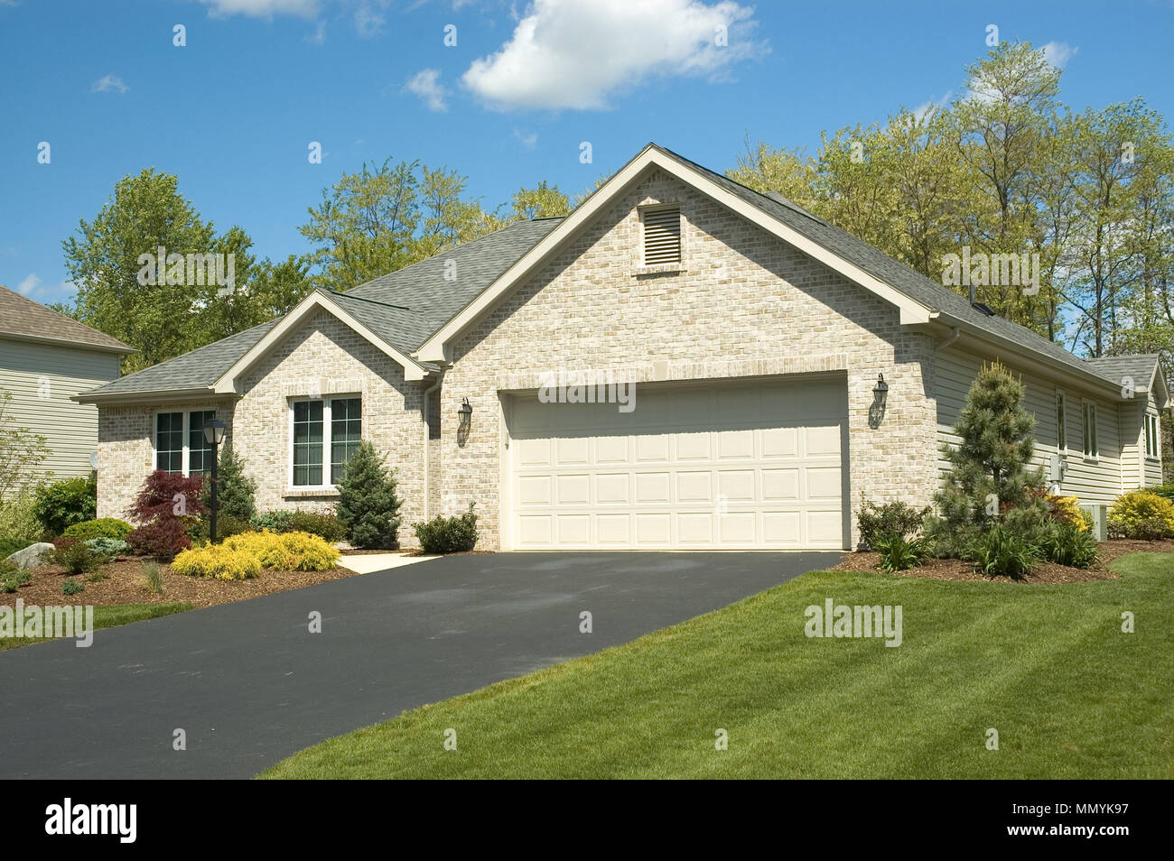 Beautiful brown ranch home. Typical home in the suburbs. Just one of ...