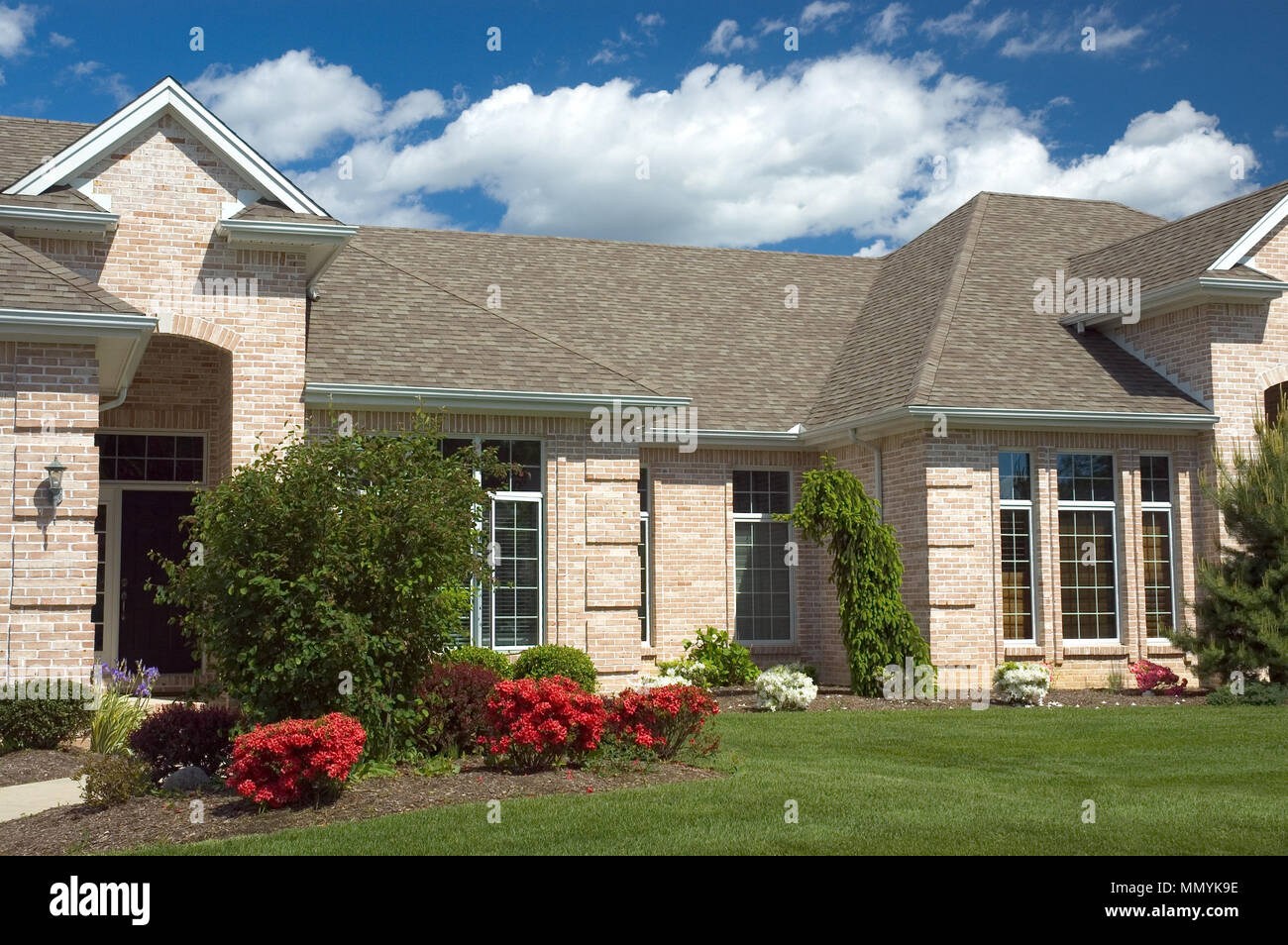 Beautiful and colorful all brick ranch style home. A gorgeous spring ...